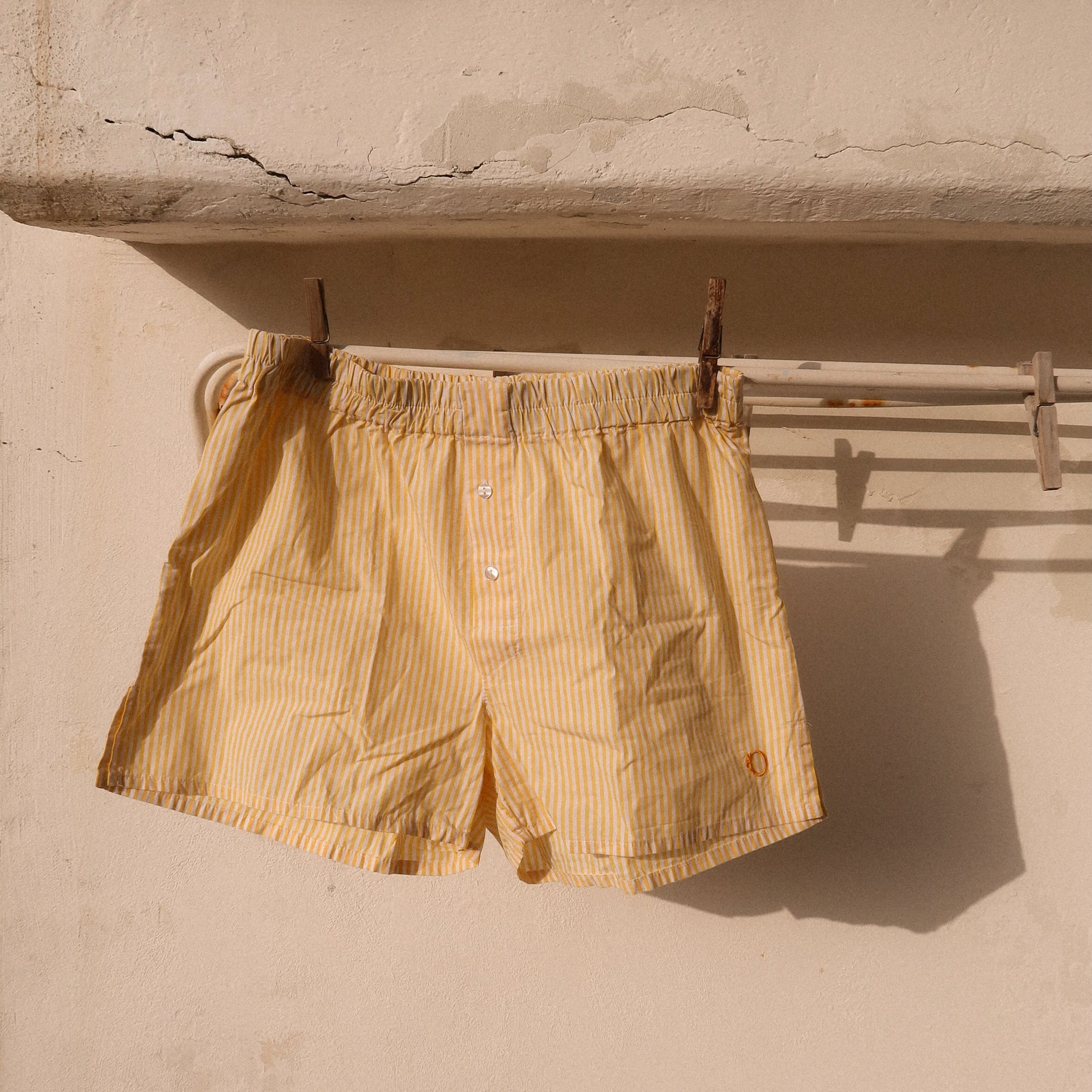 Striped Yellow Unisex Boxershorts in 100% Organic Cotton | The PAVONINI ...